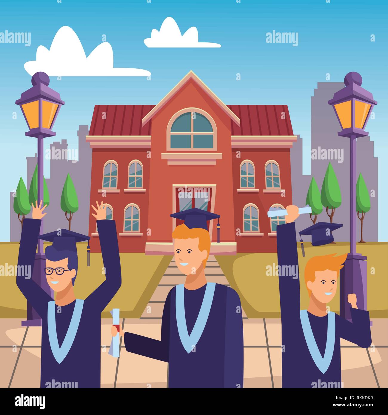 campus graduation ceremony diploma people Stock Vector Image & Art - Alamy