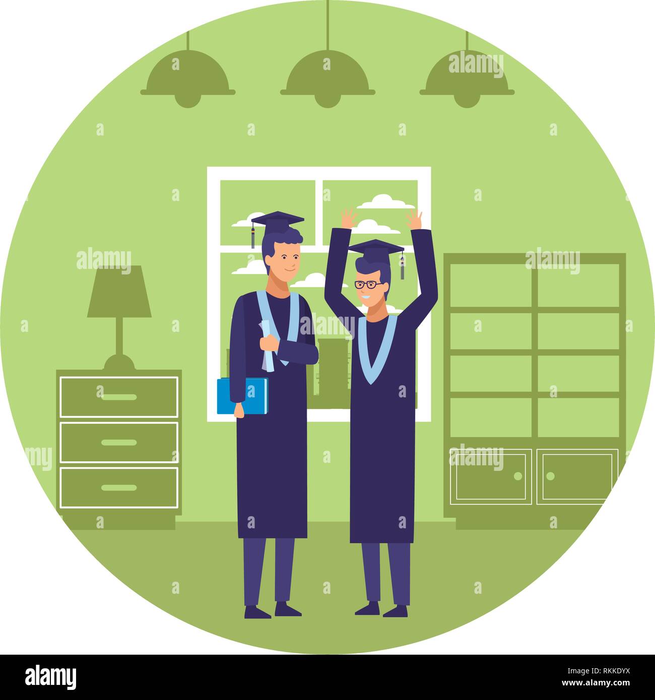 Graduation friends group Stock Vector Images - Alamy