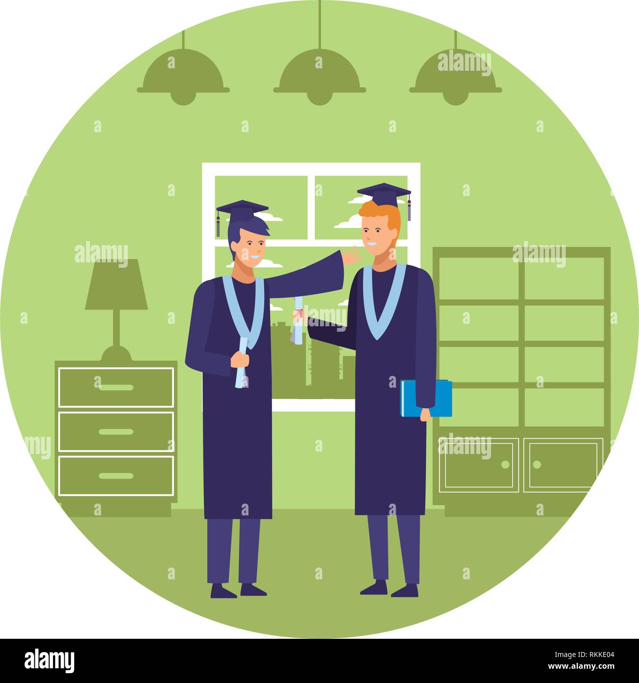 bedroom graduation diploma friends Stock Vector Image & Art - Alamy