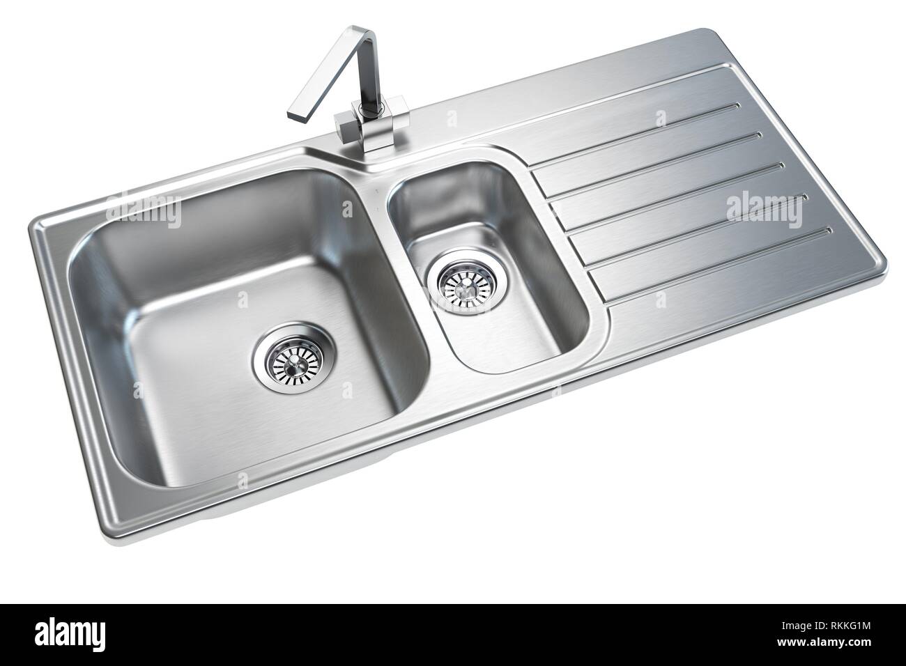 Double basin kitchen sink illustration hi-res stock photography and ...