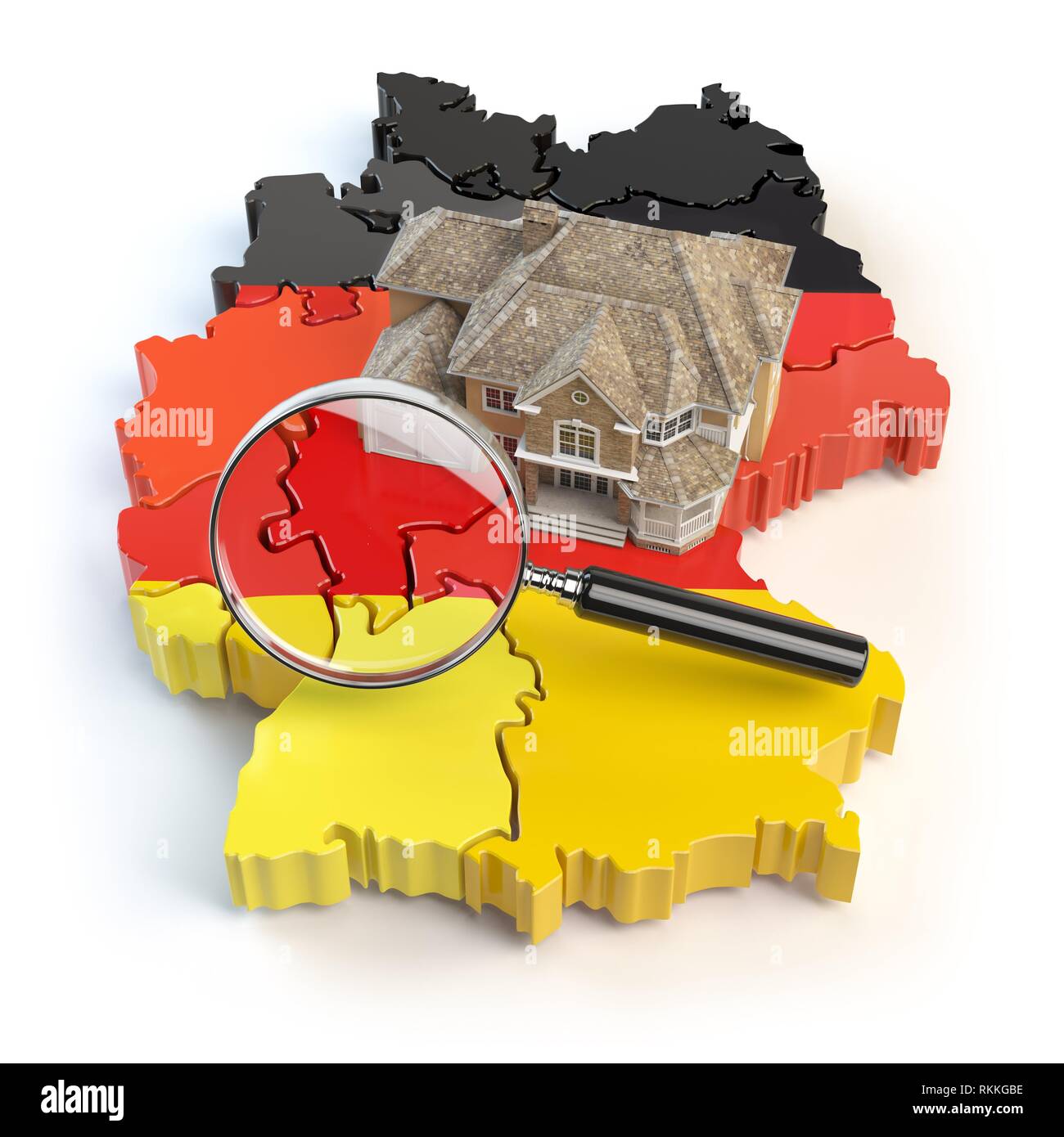 3d germany map flag illustration hi-res stock photography and images ...