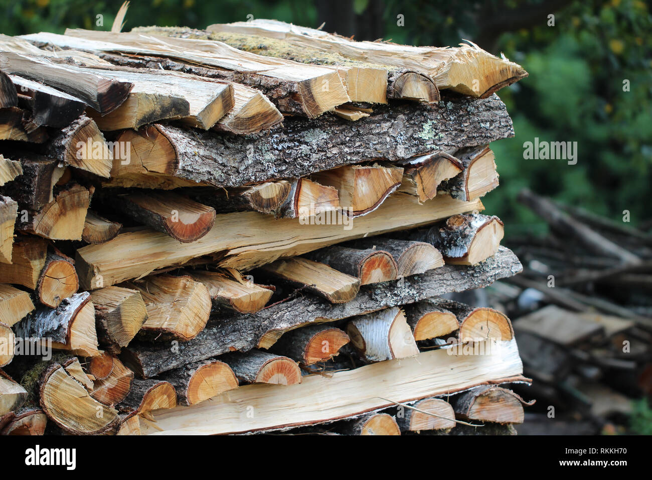 Firewood for the winter, stacks of firewood Stock Photo - Alamy