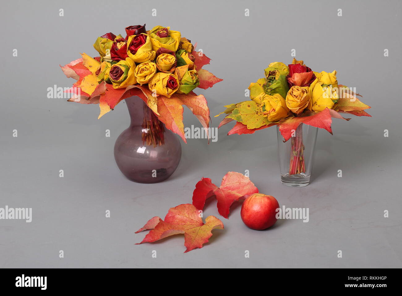 Roses from maple leaves hi-res stock photography and images - Alamy