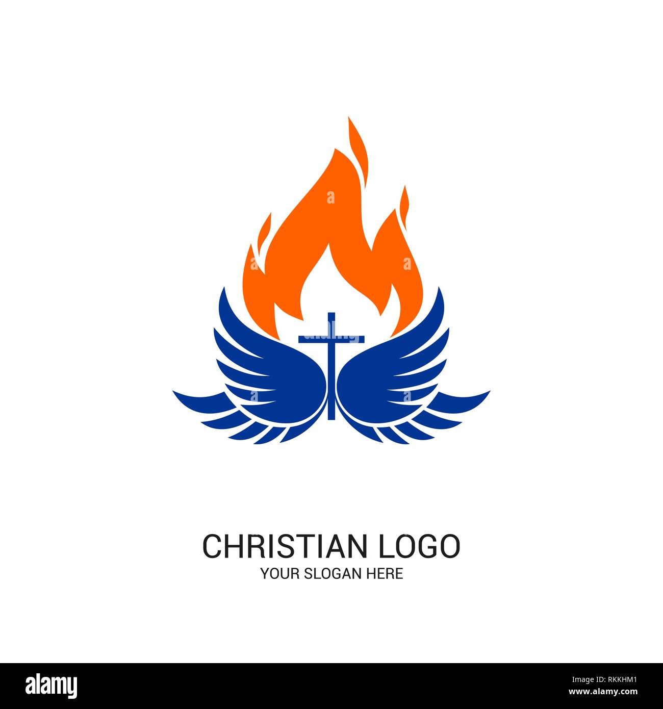 Jesus religious symbols fire Stock Vector Images - Alamy