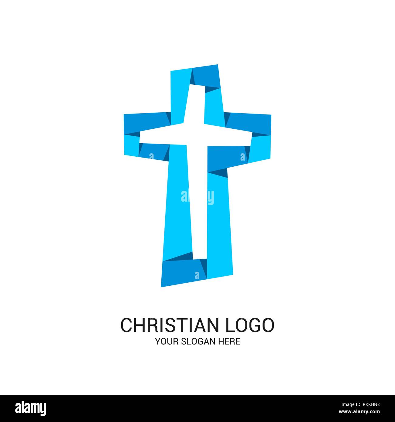 Christian church logo. Bible symbols. Cross of Jesus Christ from ...