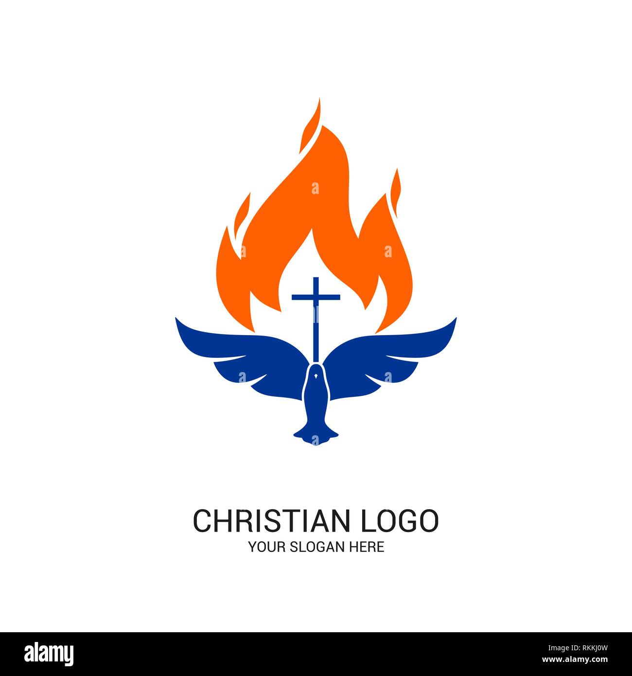 Christian church logo. Bible symbols. The cross of the Lord and Savior ...