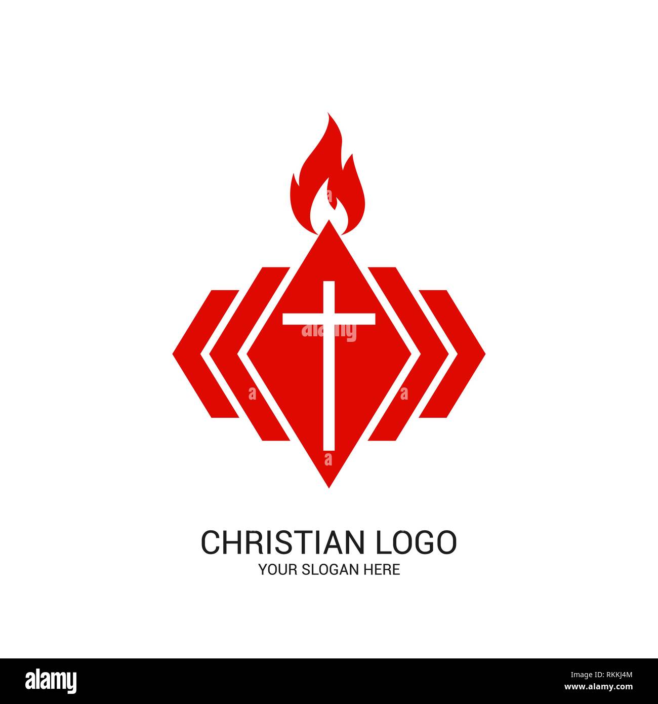 Christian church logo. Bible symbols. The cross of the Lord and Savior ...
