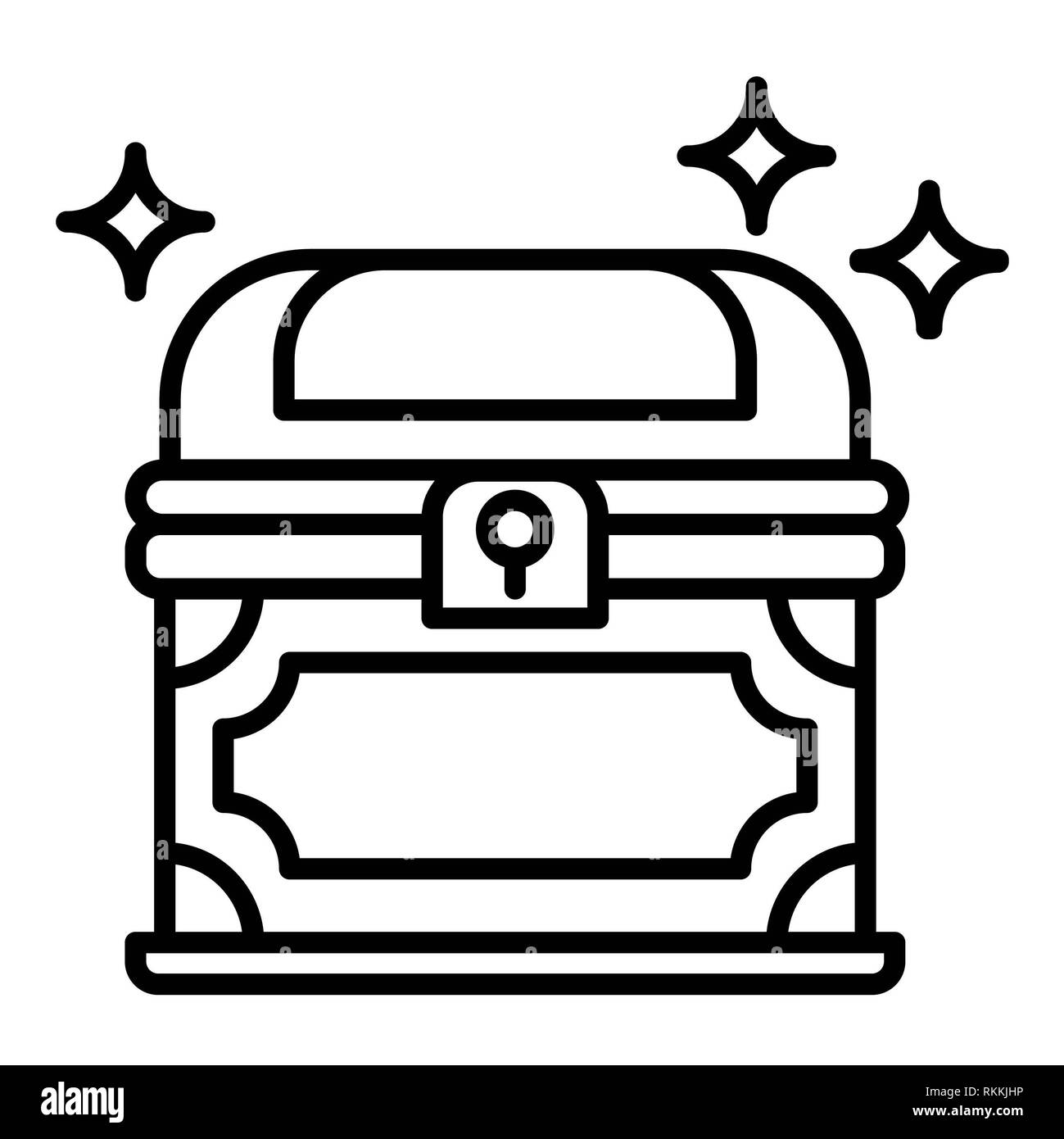 Treasure Chest Icon, Vector Illustration, Finance Outline Stock Photo ...