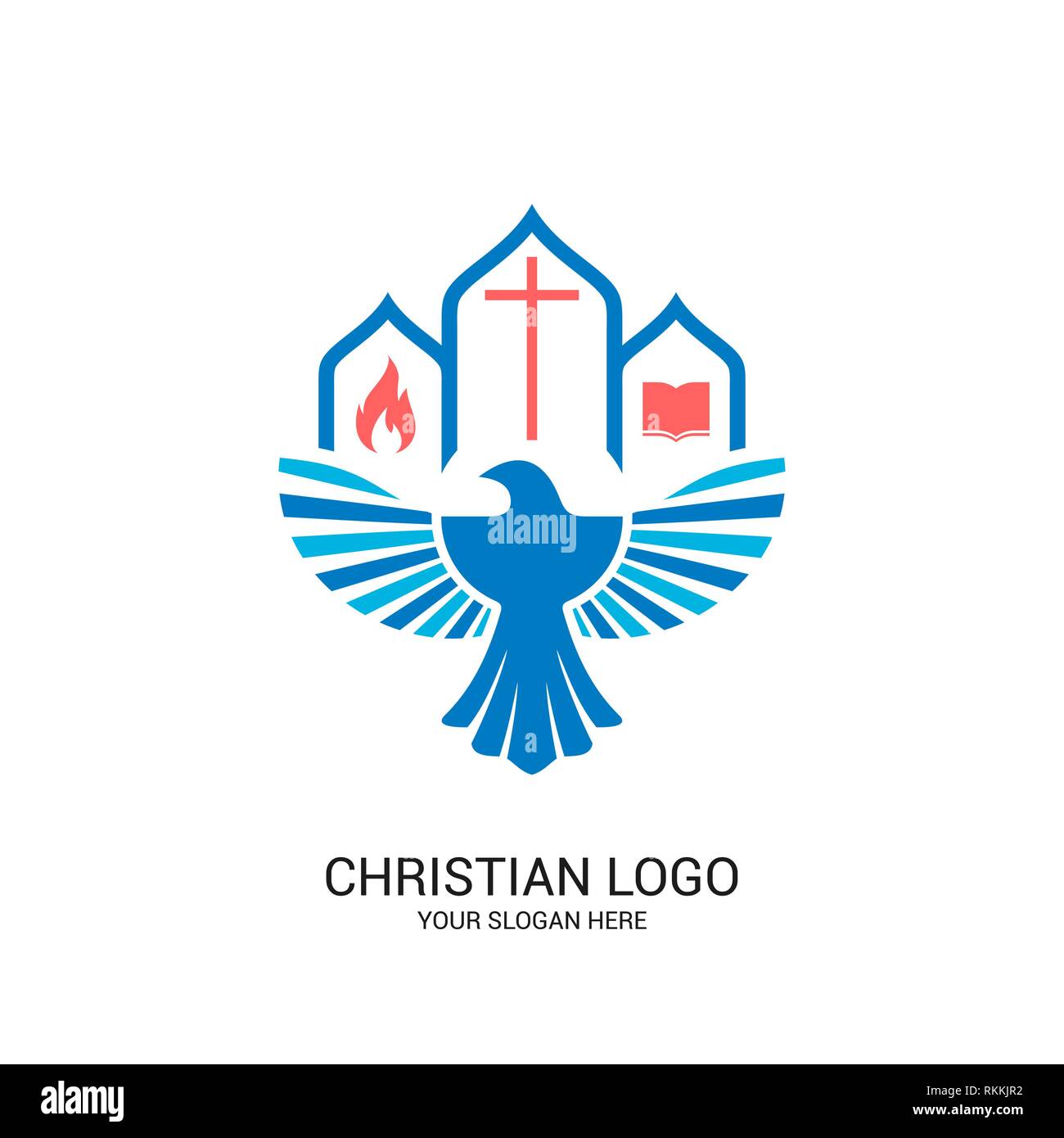 Christian church logo. Bible symbols. The Church of the Lord and Savior ...