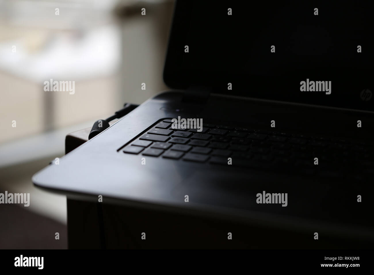 notebook keyboard technology background Stock Photo - Alamy