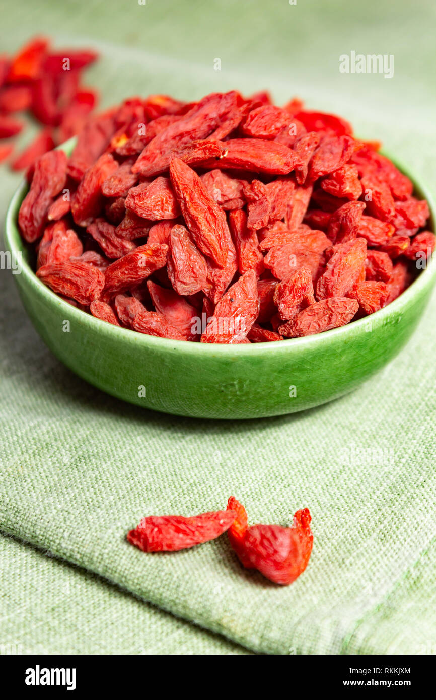 Healthy superfood, red dried goji chinese wolfberry berries, used in ...
