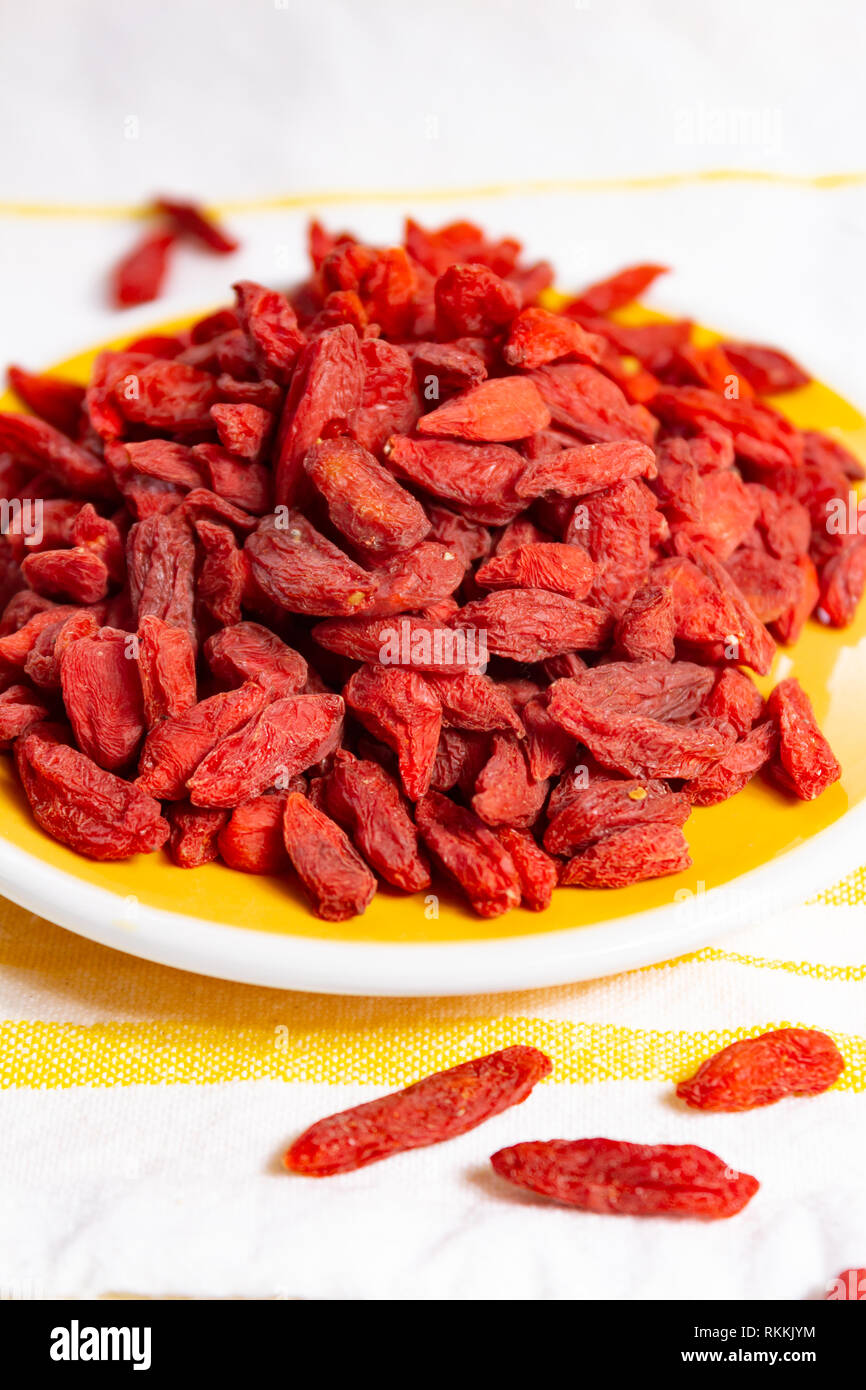 Healthy superfood, red dried goji chinese wolfberry berries, used in ...