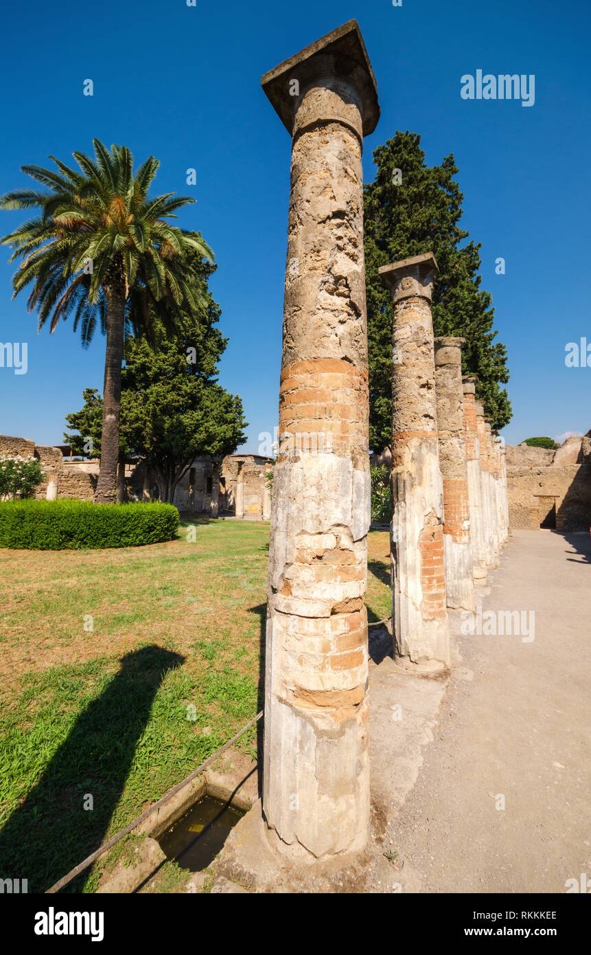 Ruins of the ancient roman city of Pompeii, which was destroyed by ...