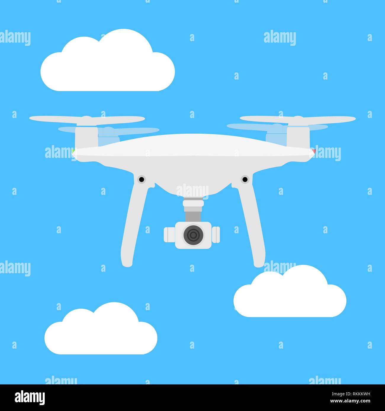 Drone with Vamera Vector Icon. UAV Drone Copter. Photo and Video Drone ...