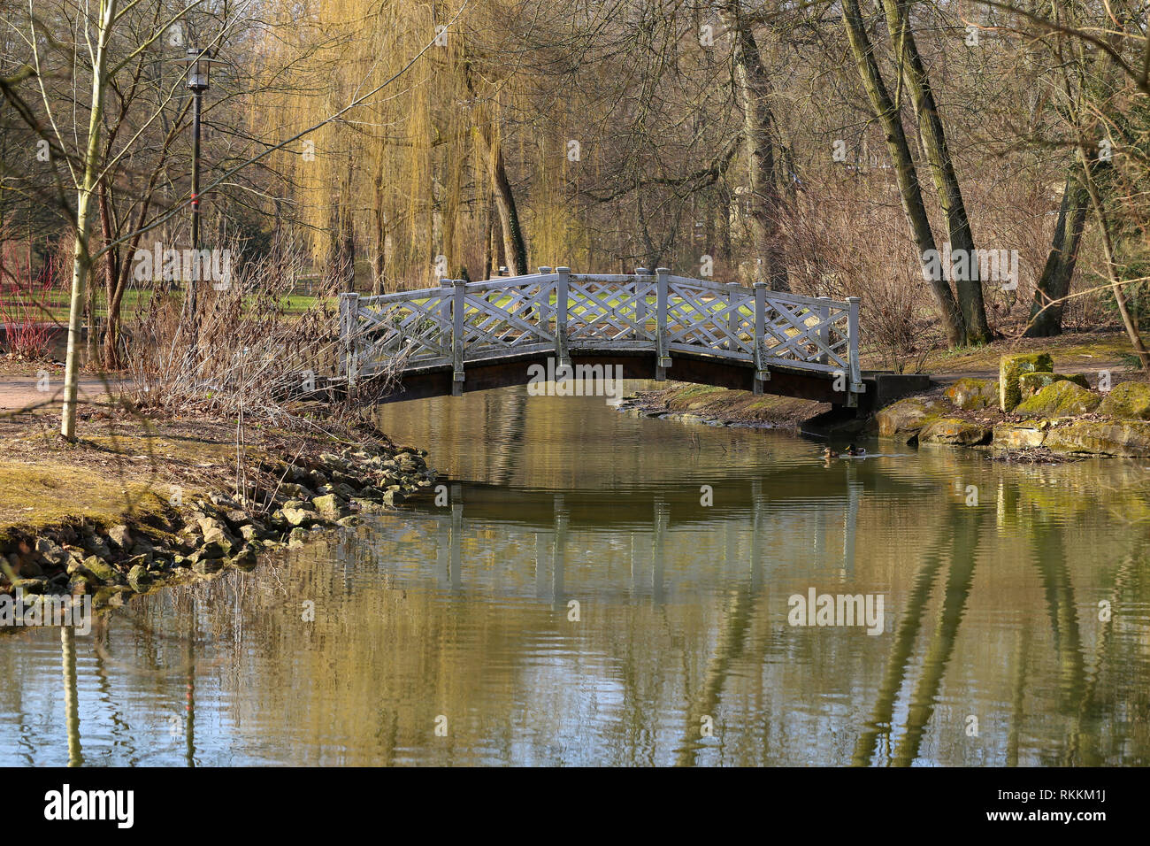 Beautiful bridges for pedestrians in the park Stock Photo - Alamy
