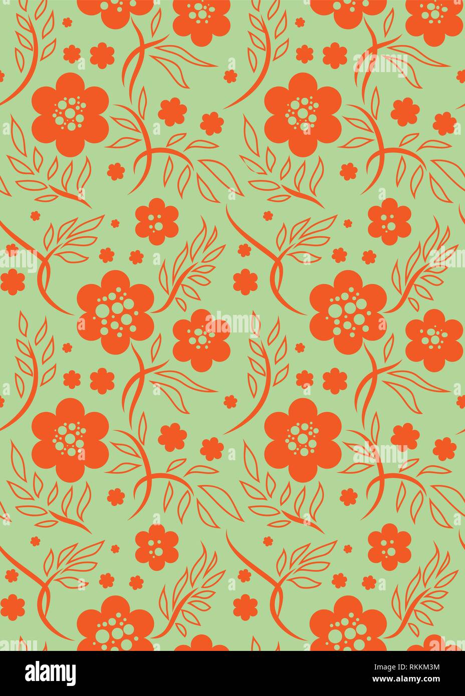Vector seamless coral color background. Nature floral pattern Stock ...