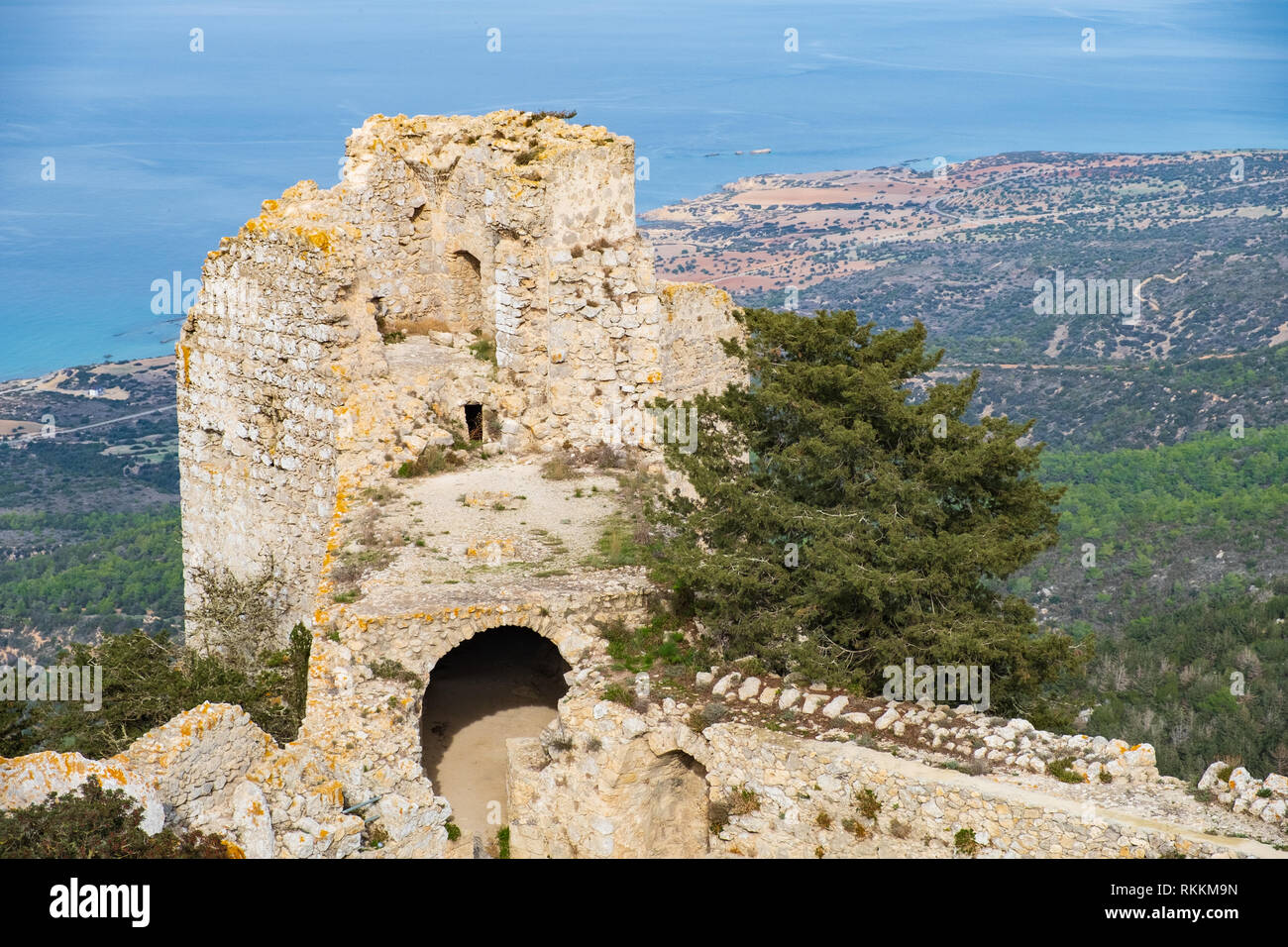 Kantara, Cyprus - June 29, 2018: The castle of Kantara, the easternmost ...