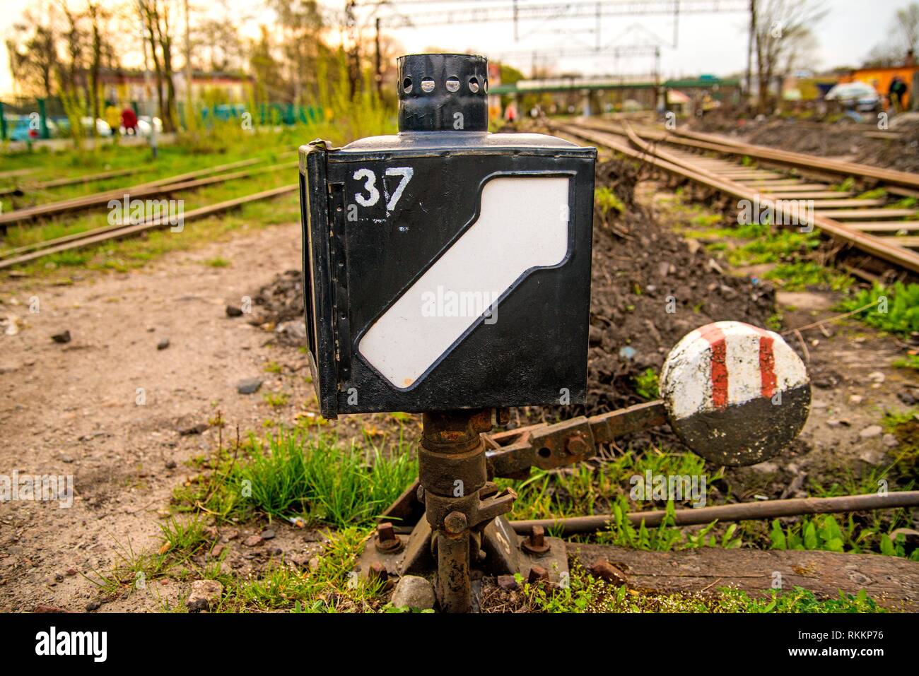 Train track switch point hi-res stock photography and images - Alamy