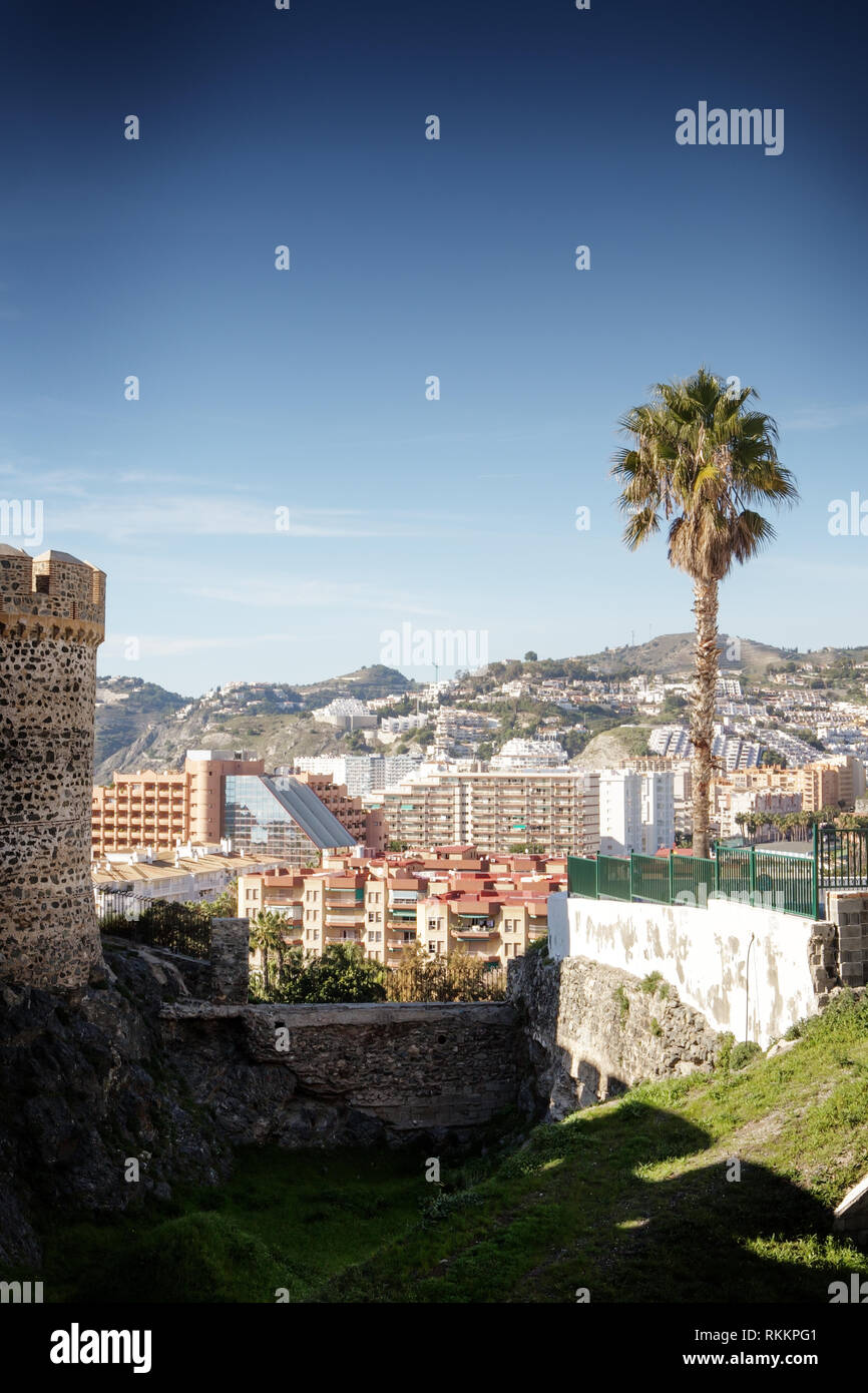 looking out across rooftops in from old town in almunecar spain Stock ...