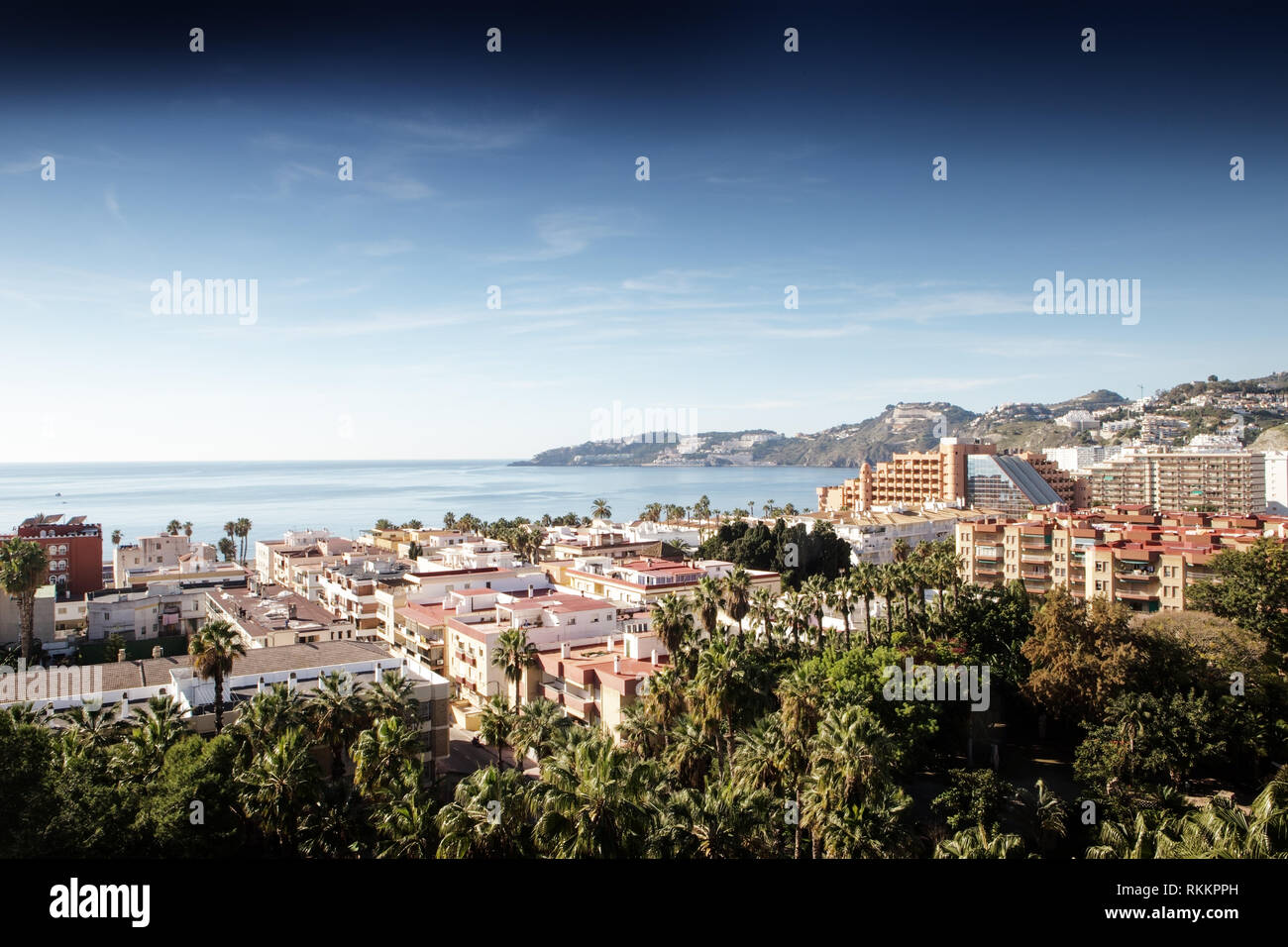 looking out across rooftops in from old town in almunecar spain Stock ...