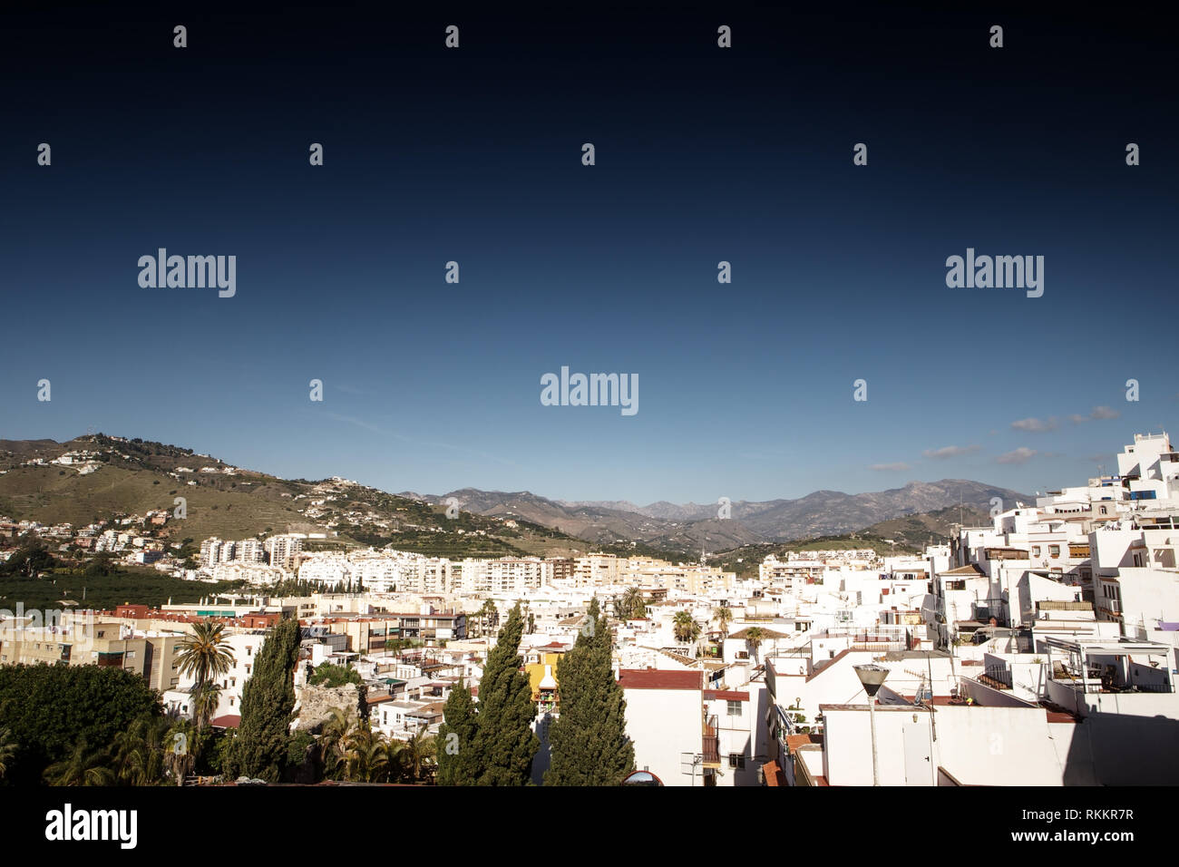 looking out across rooftops in from old town in almunecar spain Stock ...