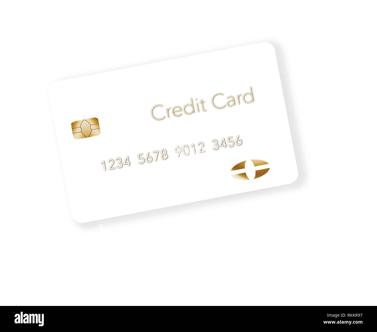 For a unique look, a white credit card is seen on a light background ...