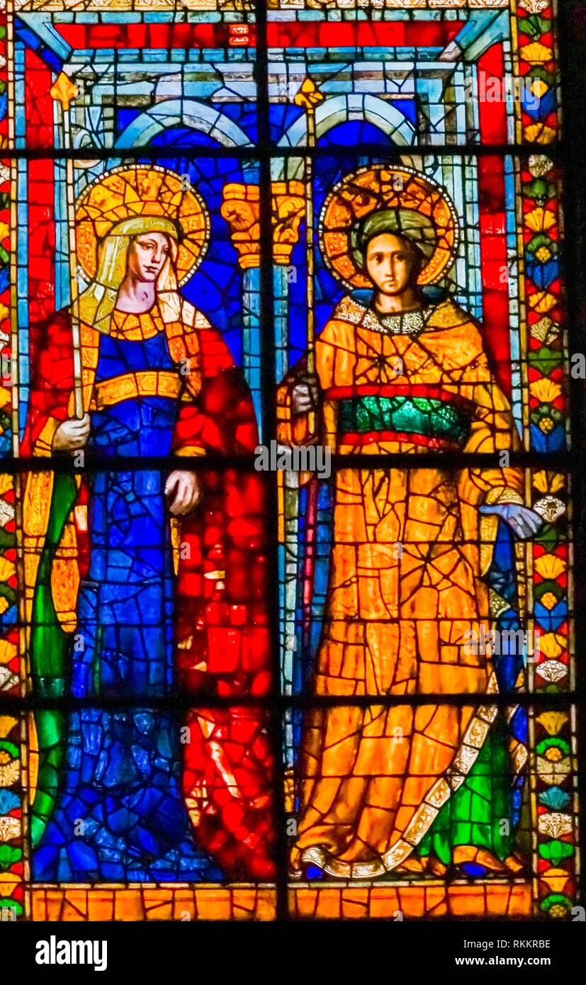 Queen Female Saints Stained Glass Duomo Cathedral Church Florence Italy ...