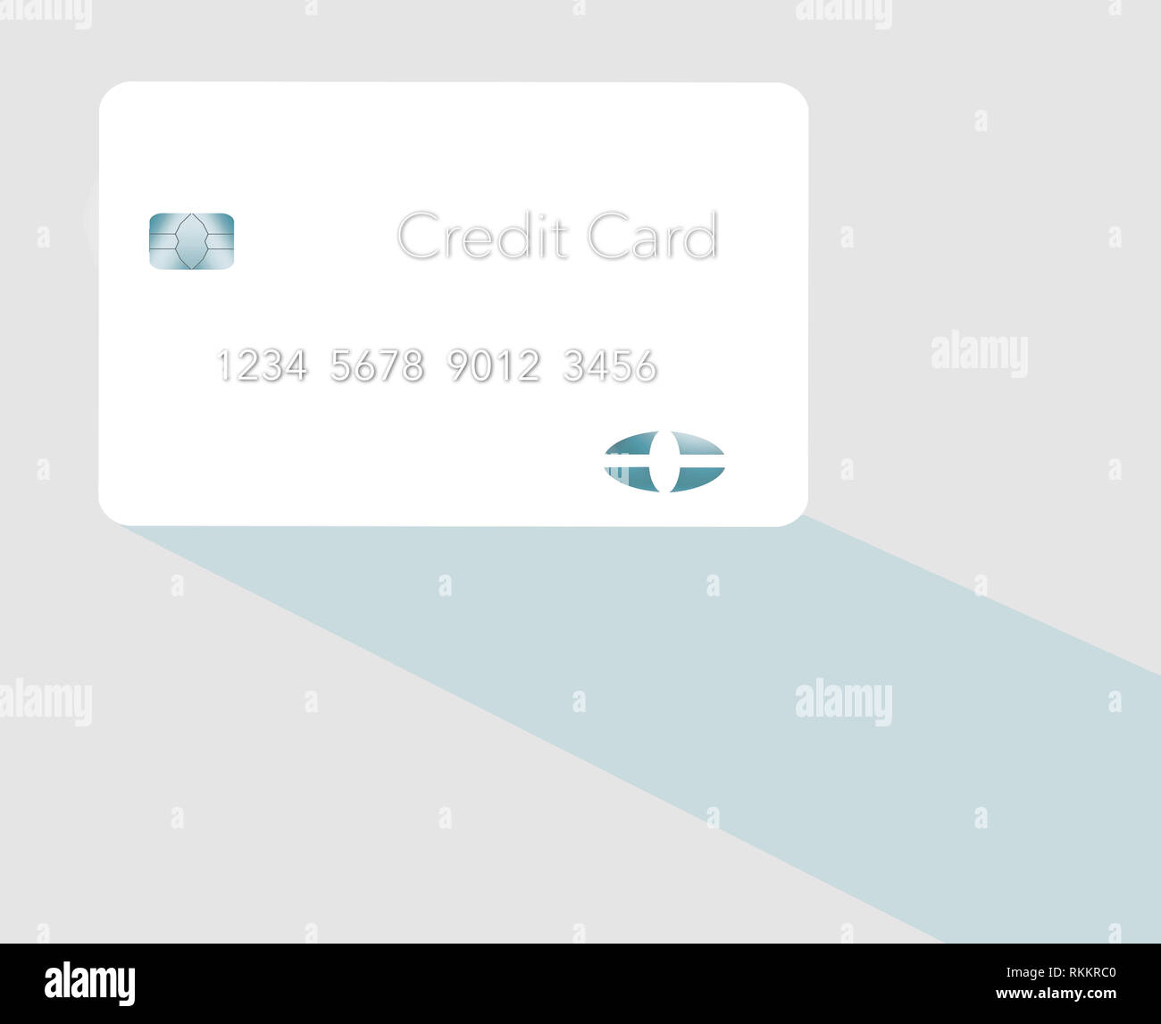 For a unique look, a white credit card is seen on a light background ...