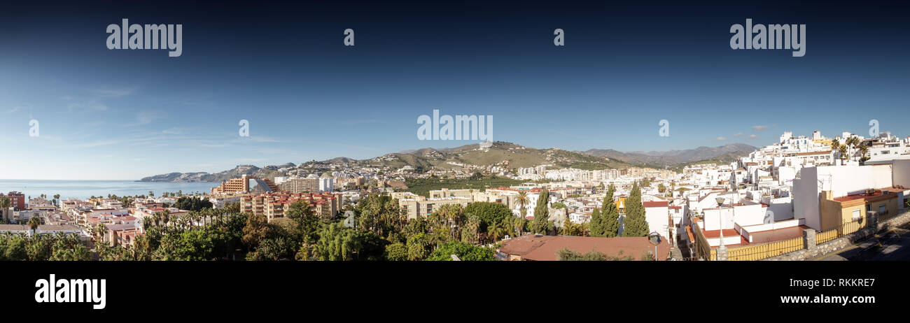 looking out across rooftops in from old town in almunecar spain Stock ...