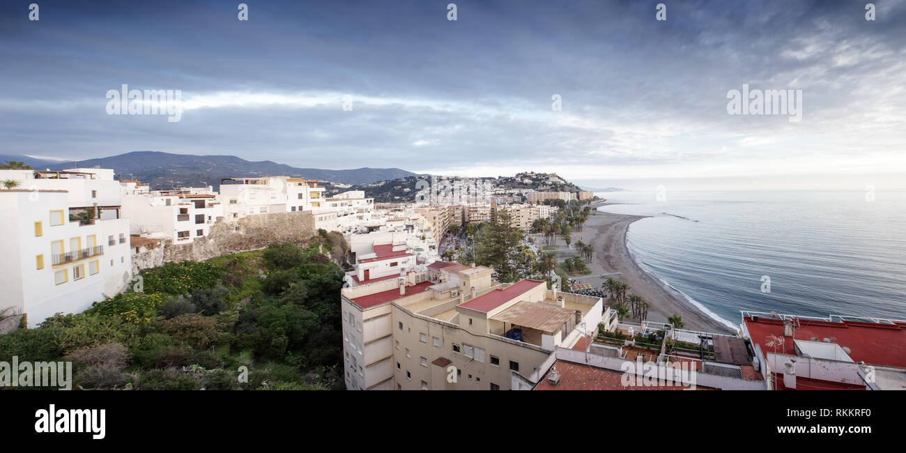 looking out across rooftops in from old town in almunecar spain Stock ...