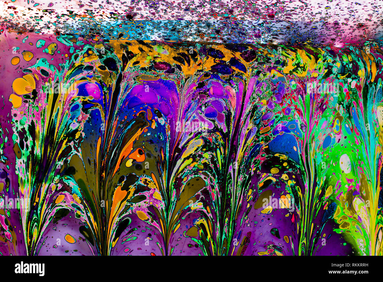 Traditional Ottoman Turkish abstract marbling art patterns as ...