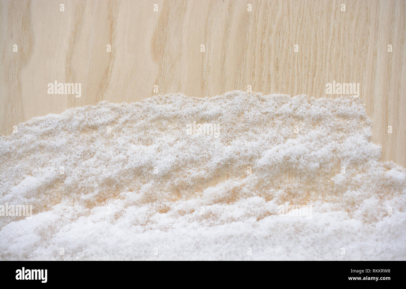 Wooden ground slightly covered with snow Stock Photo - Alamy