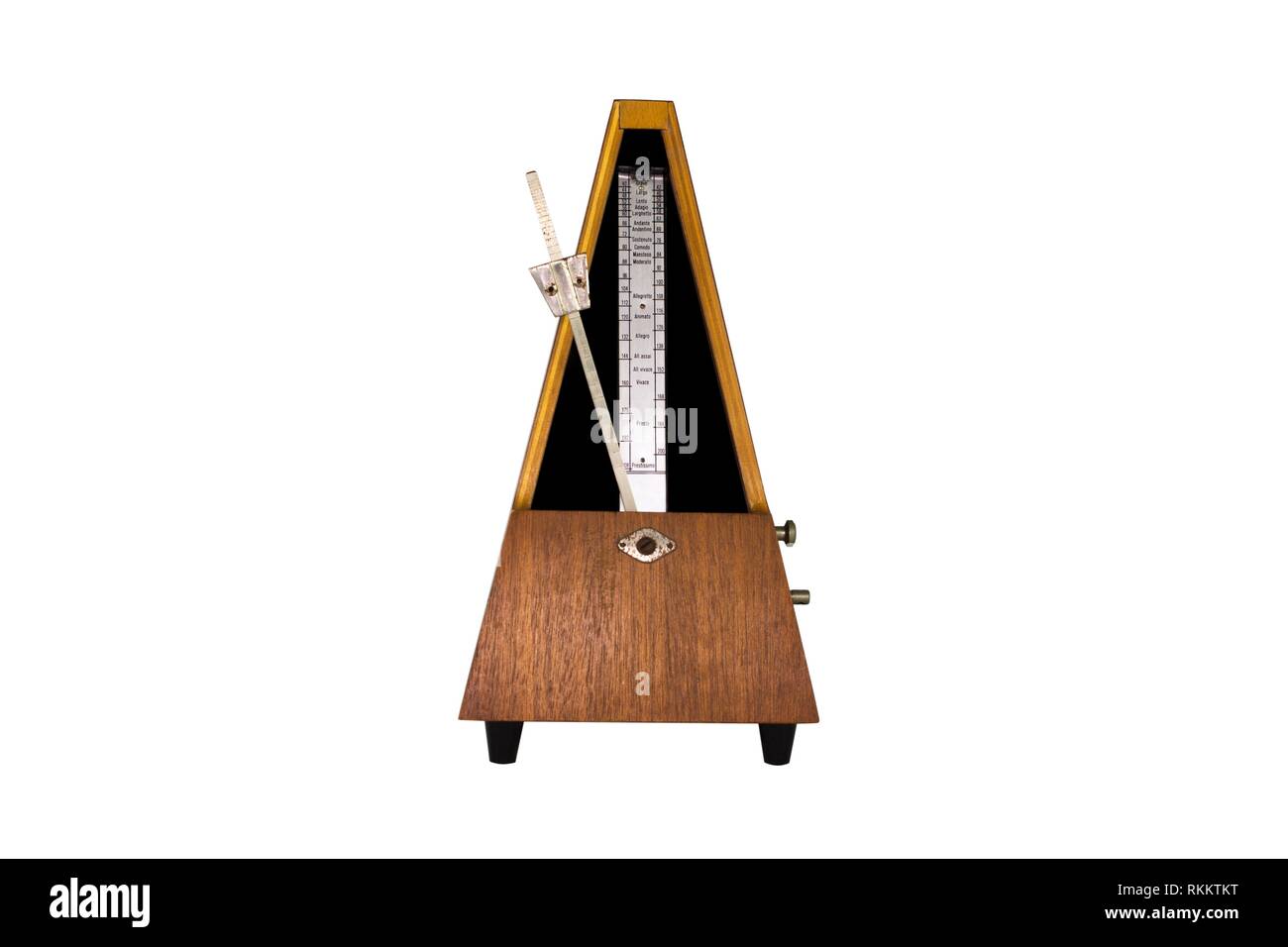 Vintage Metronome Isolated On White Background. Musical Equipment Stock ...