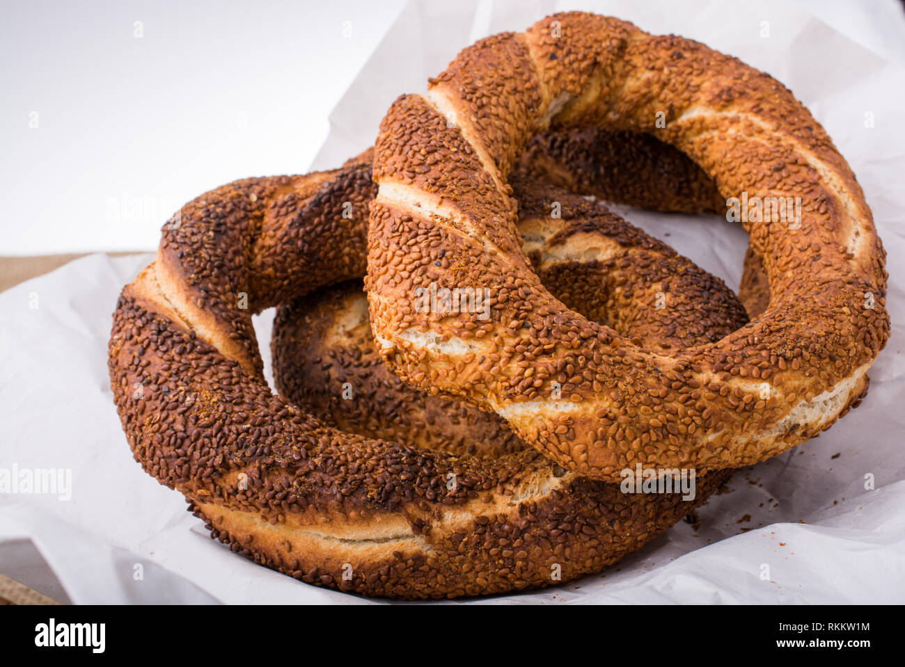 Turkish simits (bagels) in the view Stock Photo - Alamy