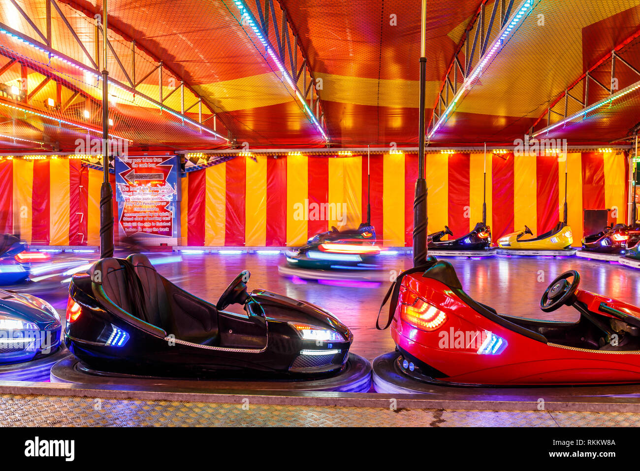 Funfair Christmas cars, Hyde park, London Stock Photo - Alamy