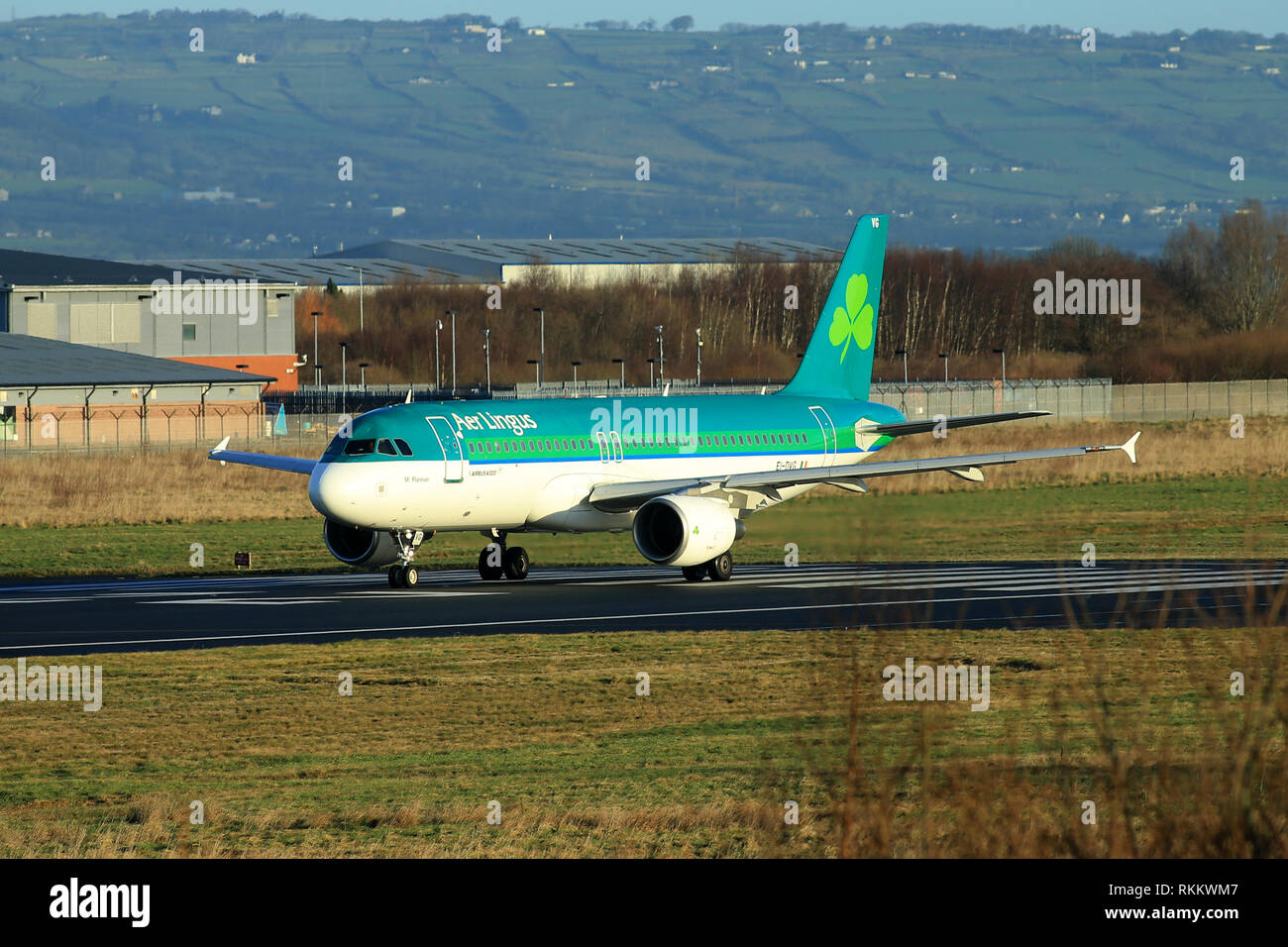 An Aer Lingus Airbus A320 prepares to take off from Belfast City ...