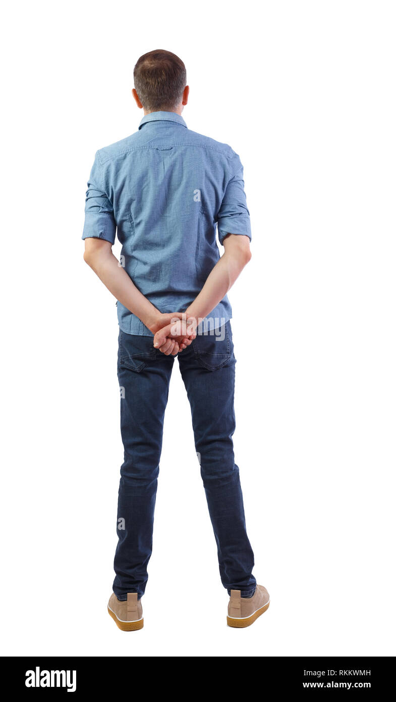 Back view of a stylish man. Rear view people collection. backside view ...