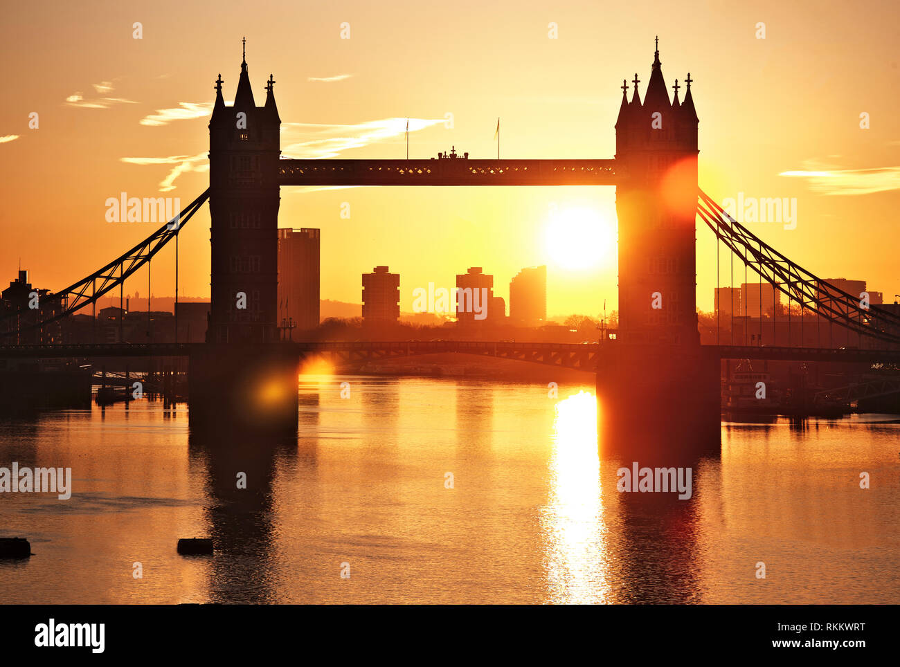 Sun Rising over Tower Bridge Stock Photo - Alamy