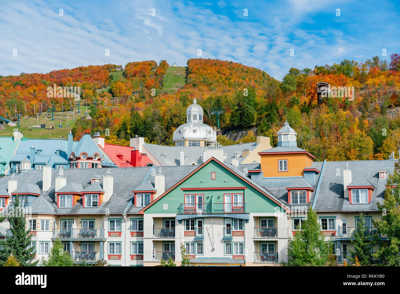 Beautiful fall color of Mont-Tremblant National Park at Quebec, Canada ...