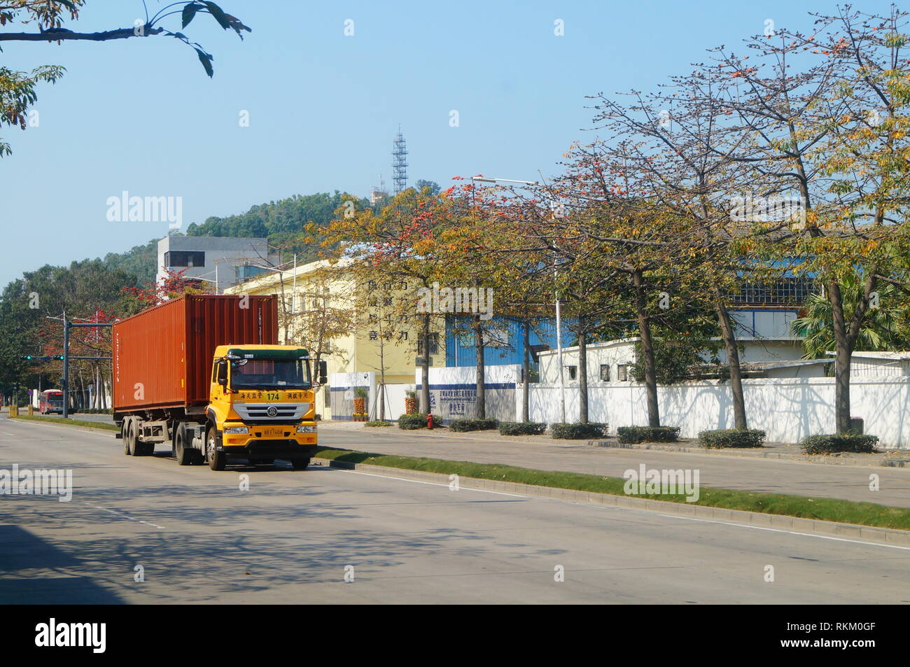 Shenzhen, China: shekou port container highway traffic landscape Stock ...