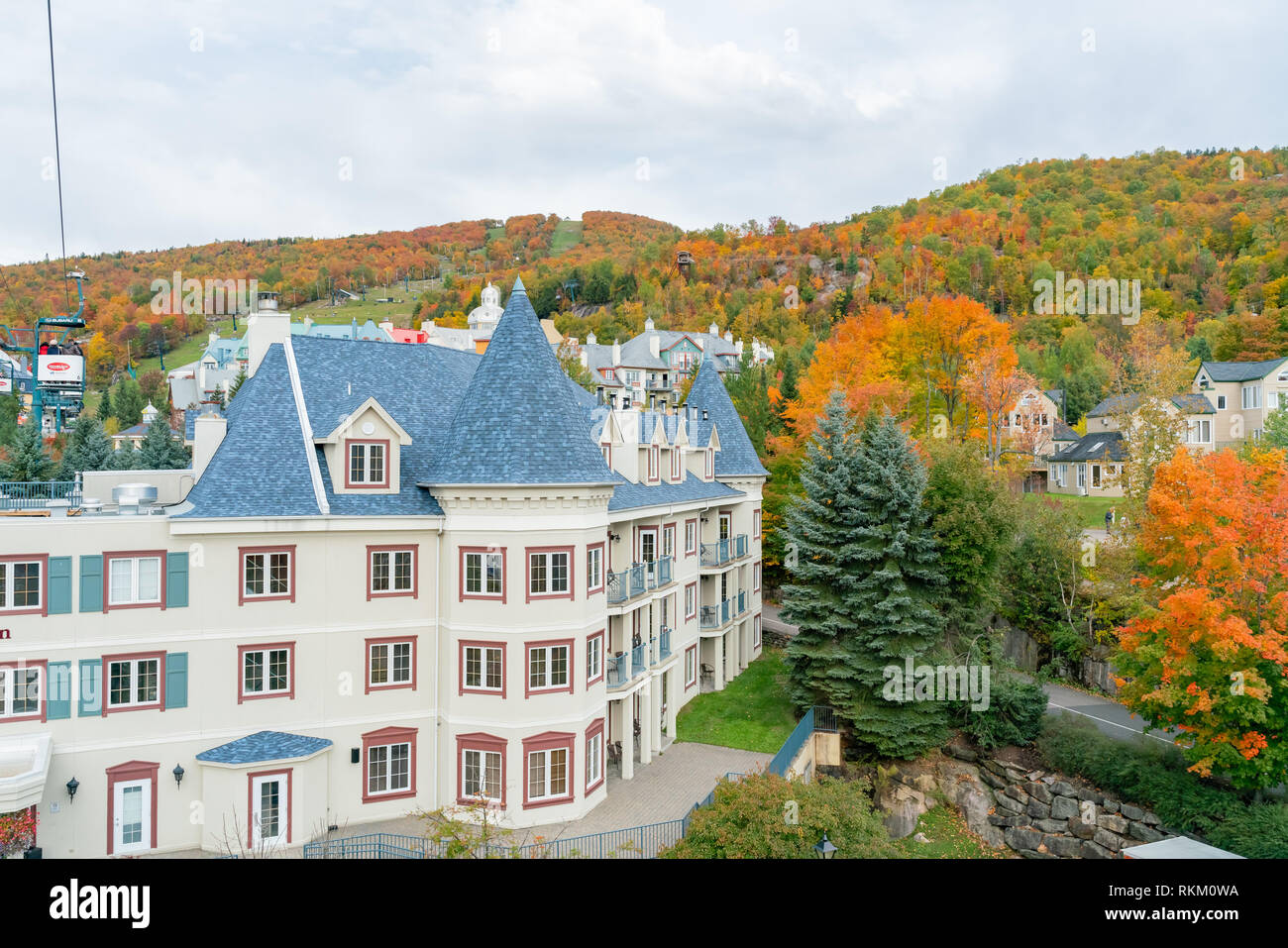 Beautiful fall color of Mont-Tremblant National Park at Quebec, Canada ...