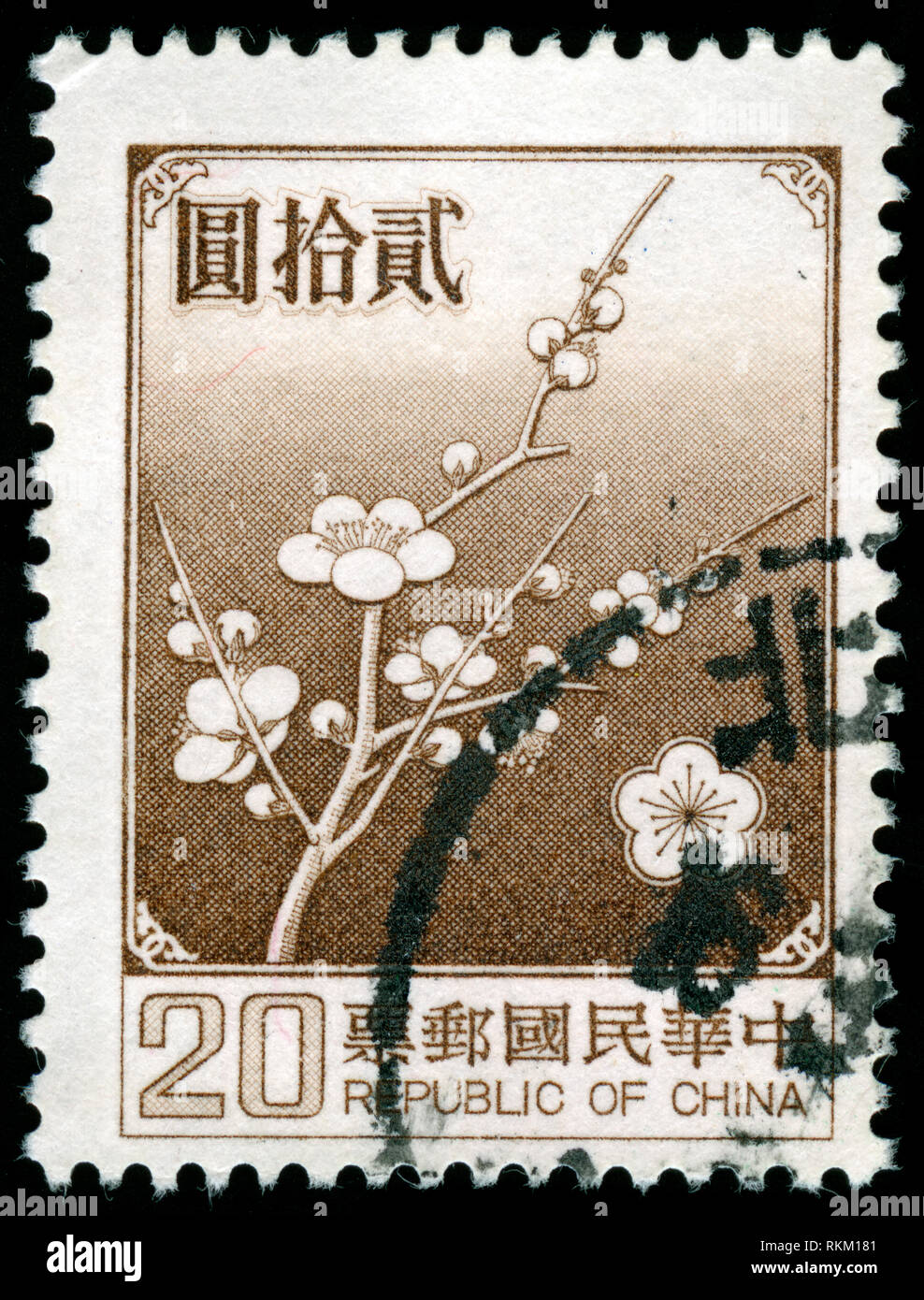 Postage stamp from Taiwan in the National flower series issued in 1979 ...