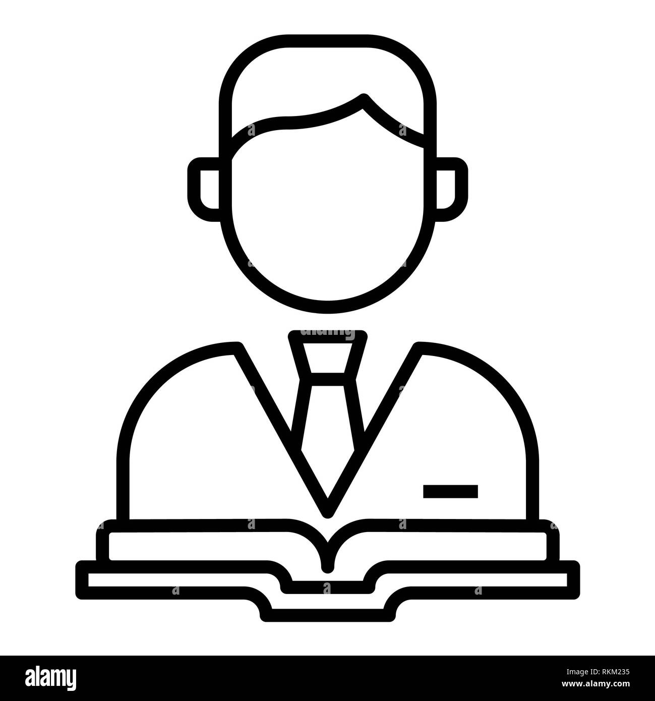 Teacher Icon, Vector Illustration, Education Outline Stock Photo - Alamy