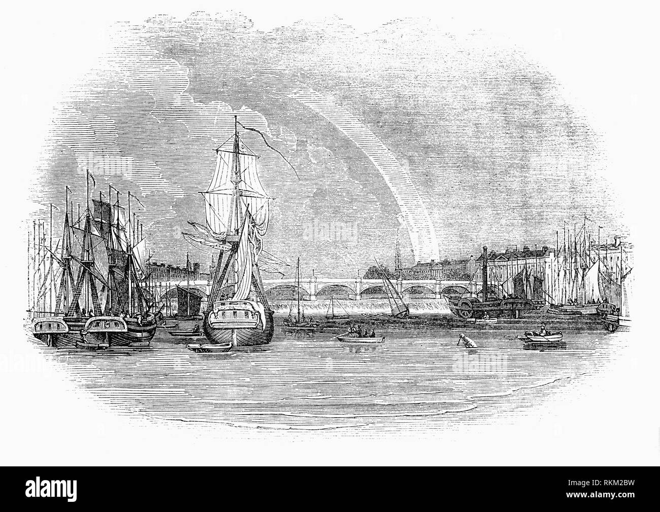 Sailing ship on river Cut Out Stock Images & Pictures - Alamy