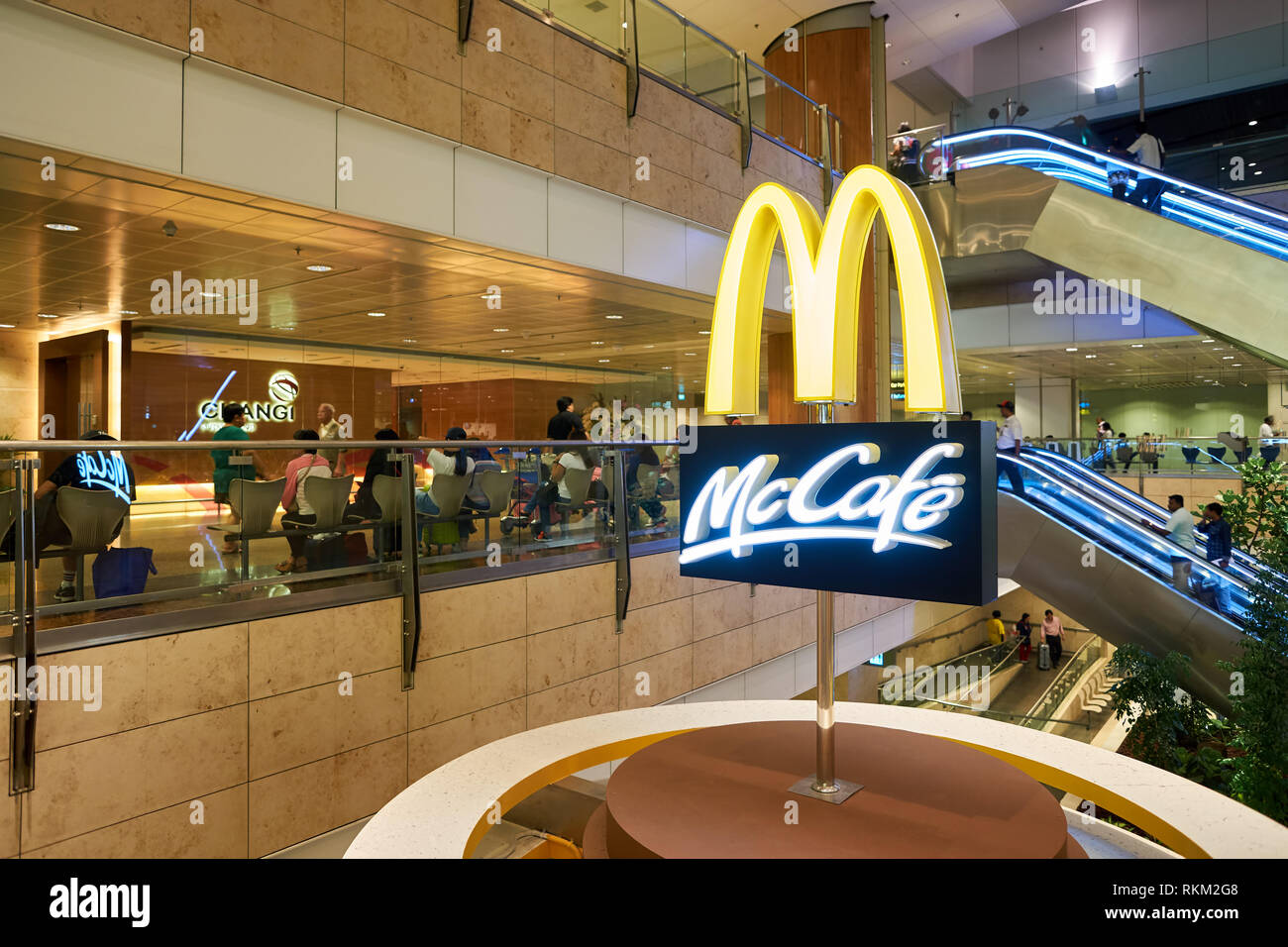 SINGAPORE - CIRCA SEPTEMBER, 2016: McCafe in Singapore Changi Airport ...