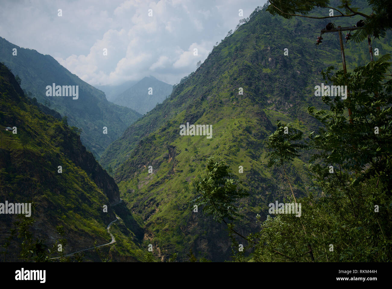 Narrow, closed balley near the Kinnaur region, in India's Lower ...