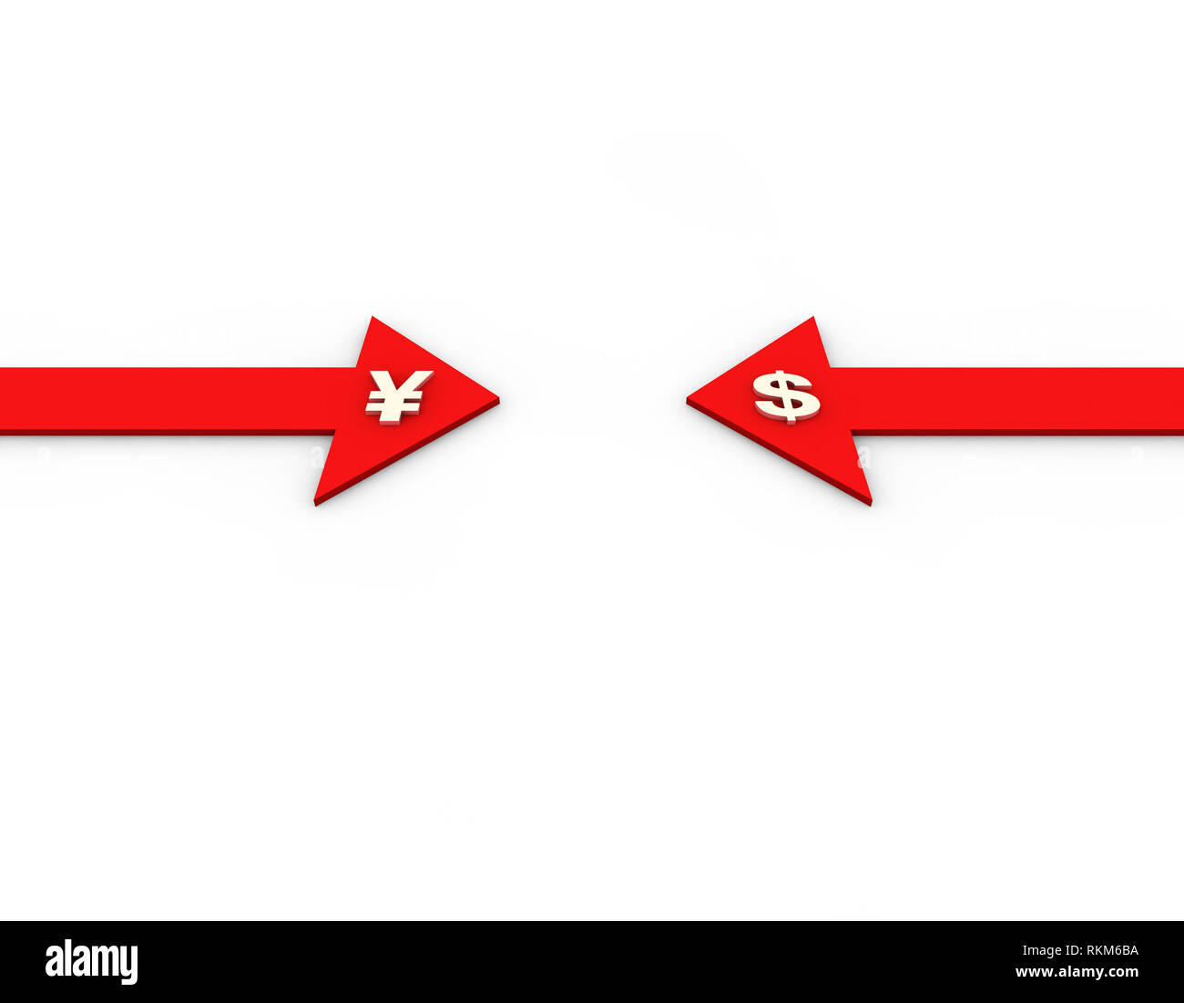 Dollar sign and yuan sign, success arrow Stock Photo - Alamy