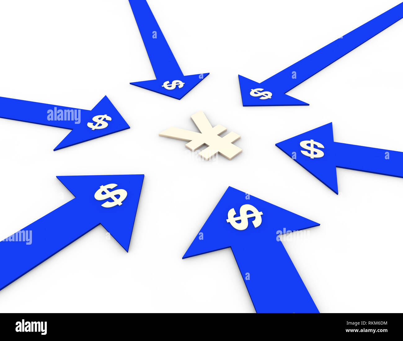 Dollar sign and yuan sign, success arrow Stock Photo - Alamy