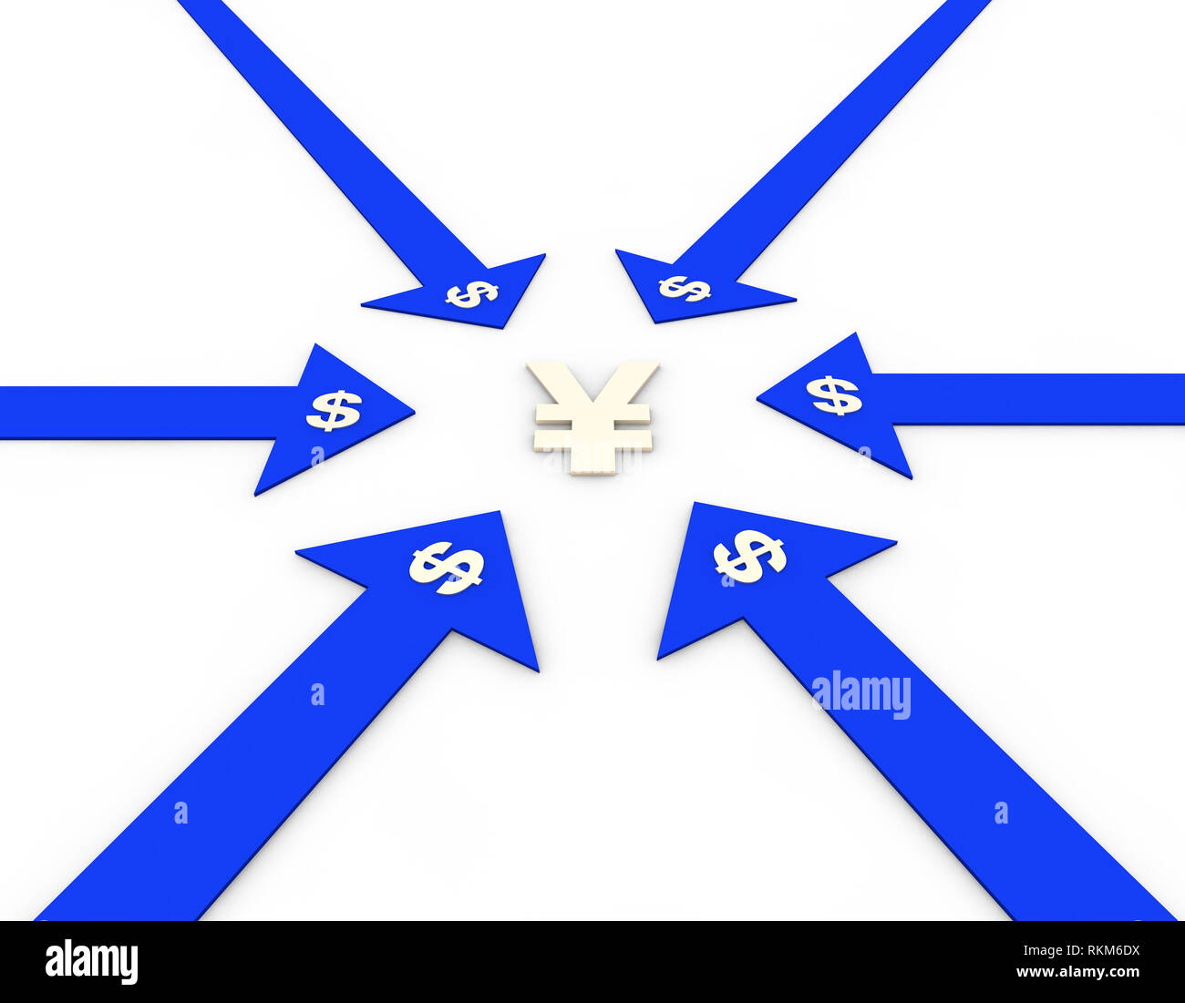 Dollar sign and yuan sign, success arrow Stock Photo - Alamy