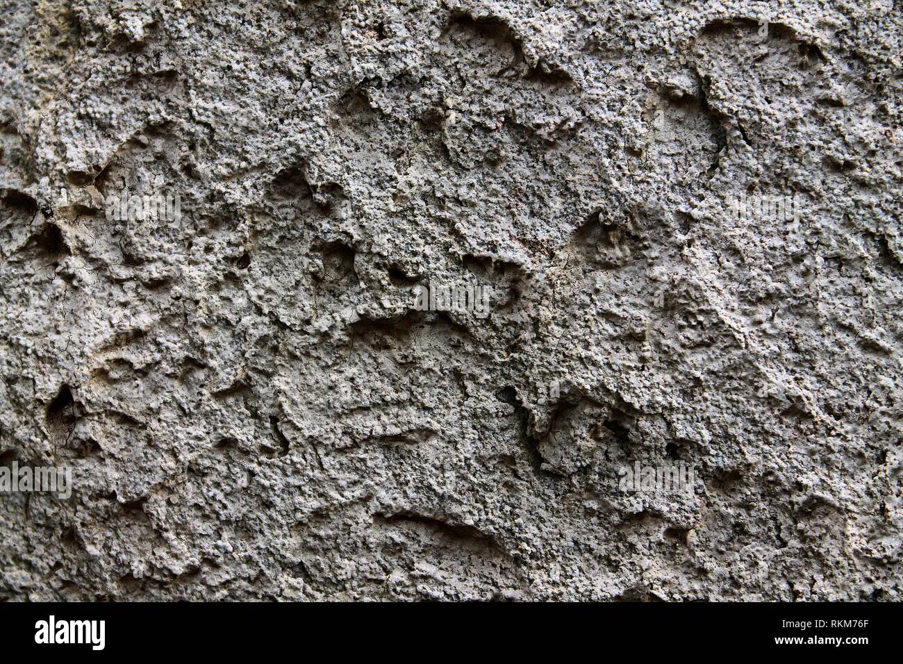 Close up high resolution surface of weathered concrete wall material ...